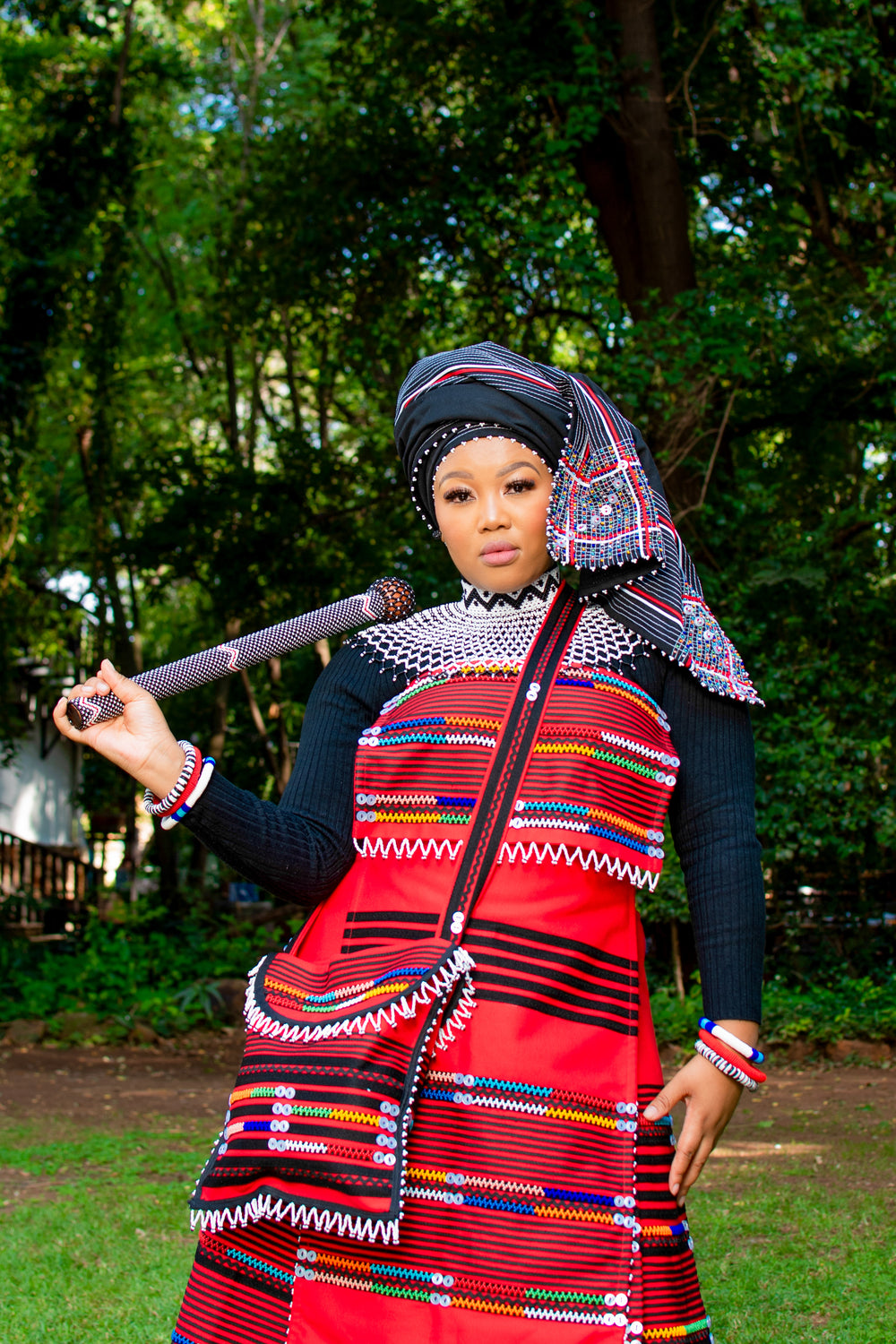 Red & black 5 piece ladies ensemble