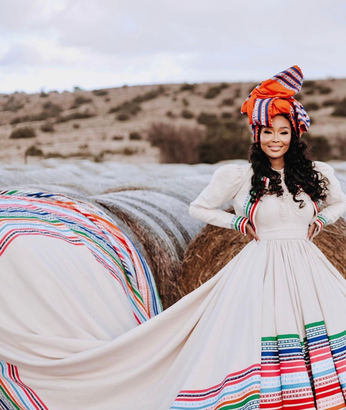 Modern IsiMpondo inspired wedding ensemble